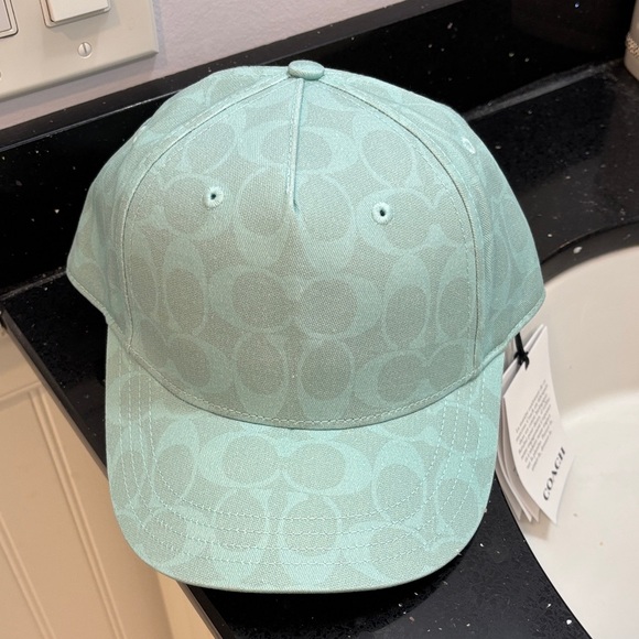 Coach | Accessories | Nwt Coach Light Blue Logo Pattern Cap | Poshmark